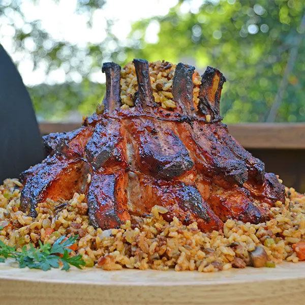 Smoked Pork Crown Roast Chorizo & Wild Rice Recipe | Oklahoma Joes NZ